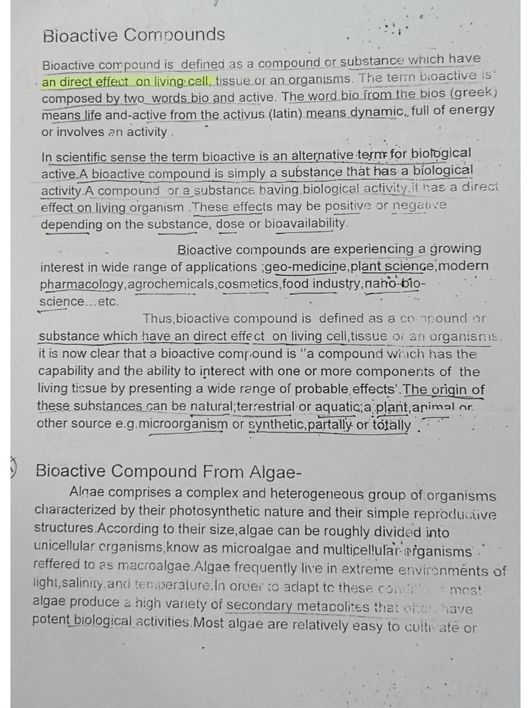 Bio Active Compounds, Algae Fungi, Actinomycetes, Bacteria | PDF