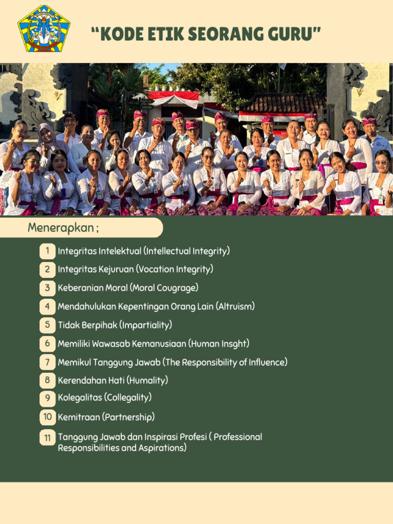 Prinsip Integritas dalam Kode Etik Guru | PDF