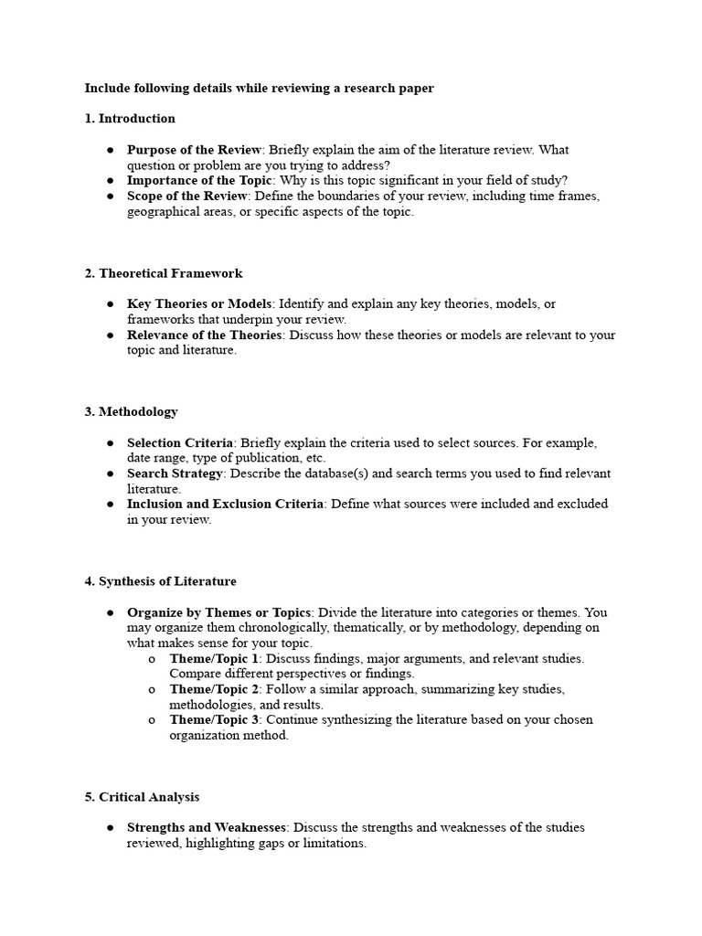 Format For Literature Review | PDF | Theory | Methodology