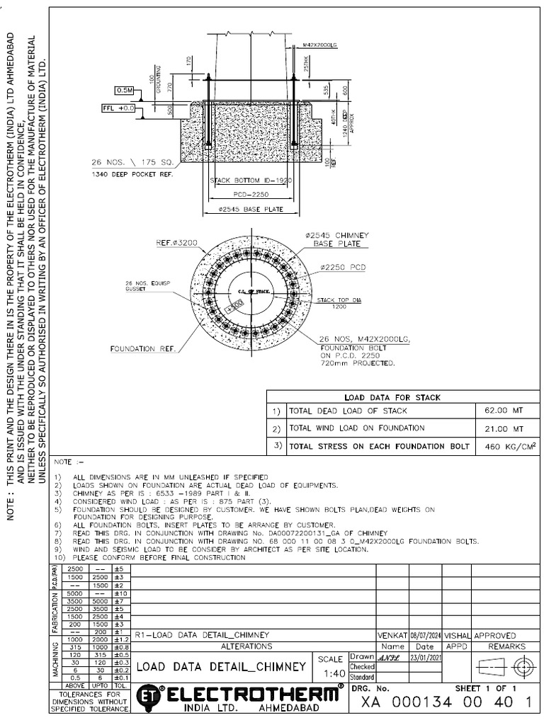 8 - Xa00013400401 - Load Data Detail of Chimney | PDF
