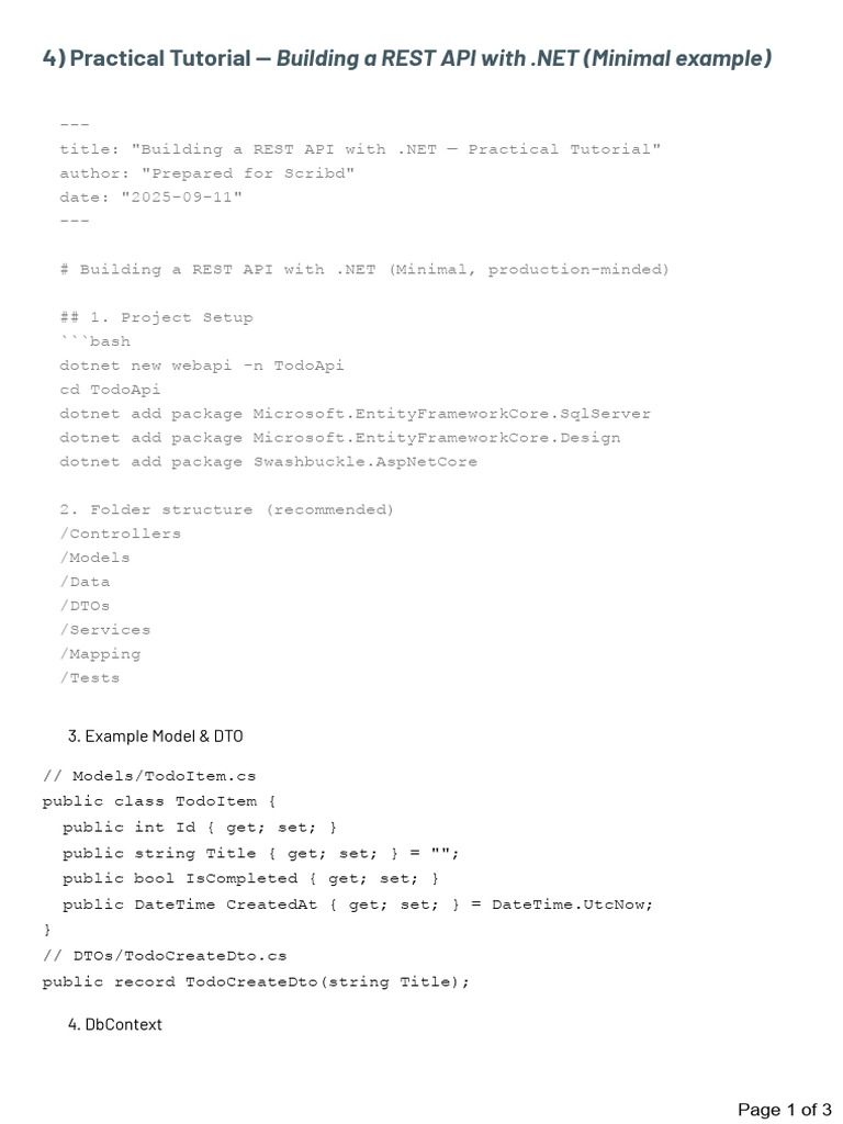Example Model & DTO: Page 1 of 3 | PDF | Software Development ...
