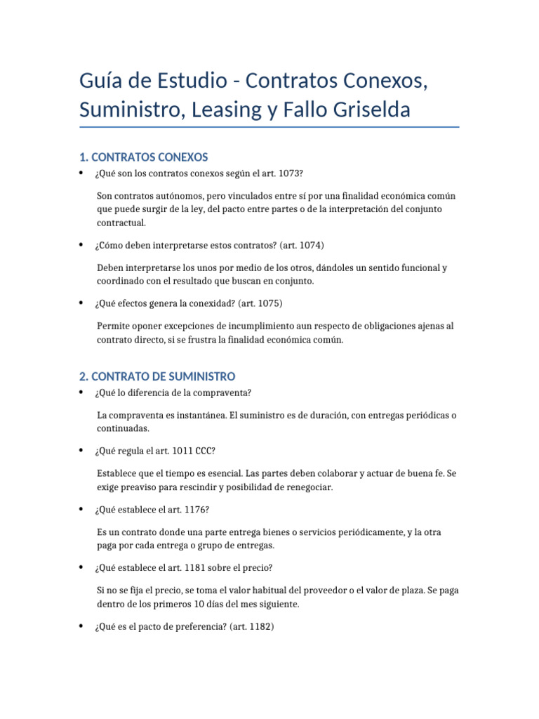 Guía de Contratos: Suministro y Leasing | PDF