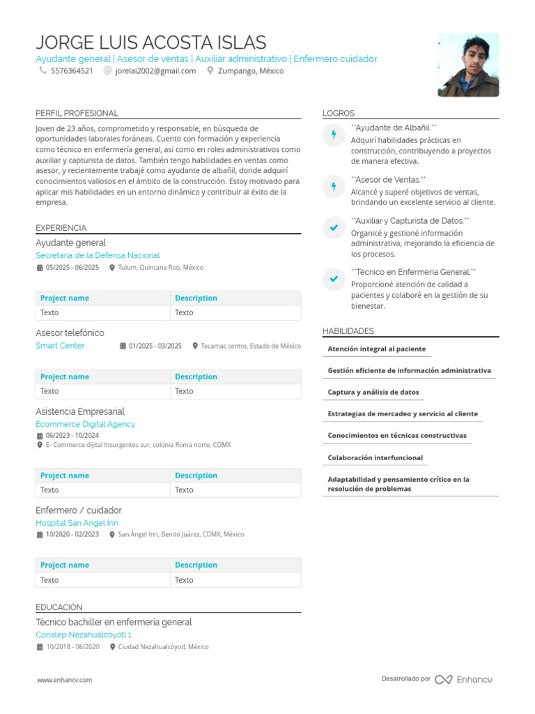Jorge Luisa Costa Is Las Resume | PDF | Enfermería | Business