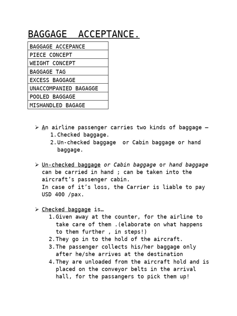 Comprehensive Guide to Airline Baggage Policies | PDF | Baggage