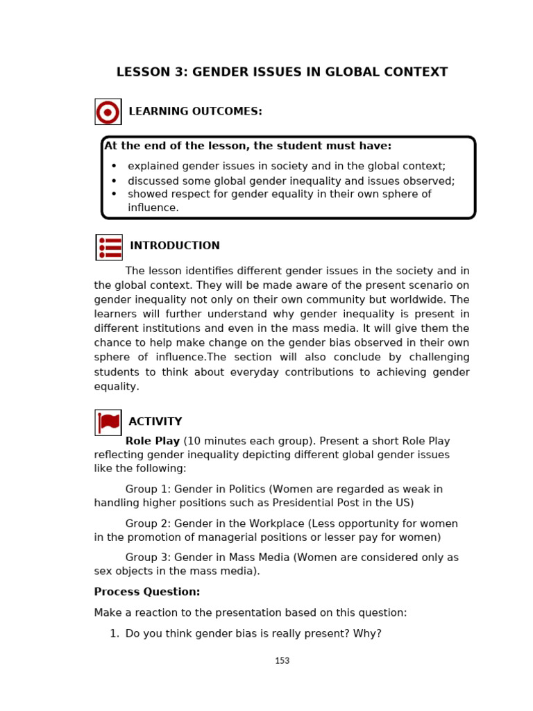 Global Gender Issues and Inequality | PDF | Gender Studies | Gender ...