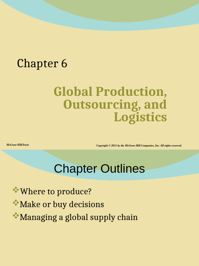 Global Production and Outsourcing Strategies | PDF | Supply Chain ...