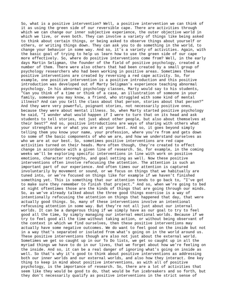 1.4 Theoretical Introduction Transcript | PDF | Self Report Study | Positive Psychology