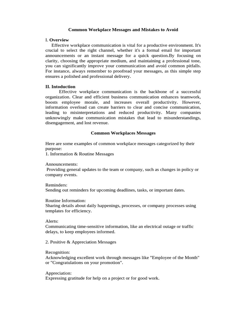 Workplace Communication Essentials | PDF | Memorandum | Communication