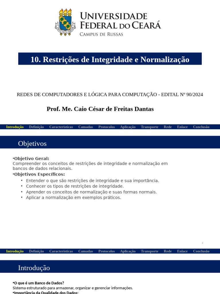 Restrições de Integridade em Bancos de Dados | PDF | Rede de ...