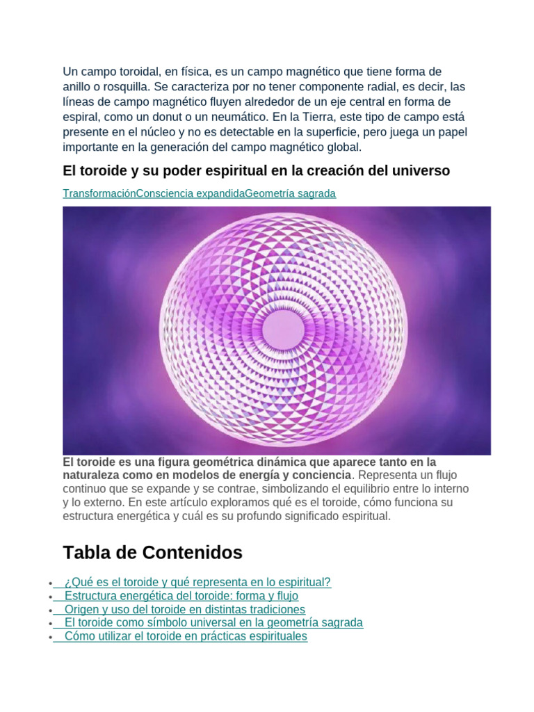 Un Campo Toroidal | PDF | Meditación | Las emociones