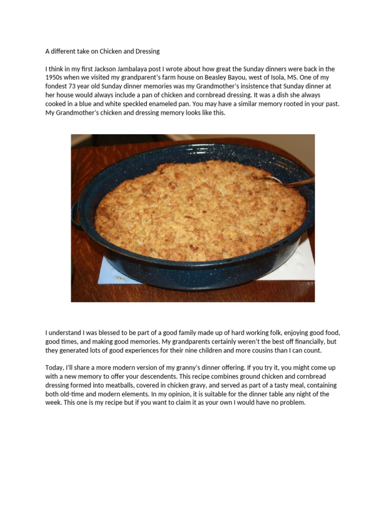 Chicken and Dressing Meatballs | PDF | Foods | Cuisine