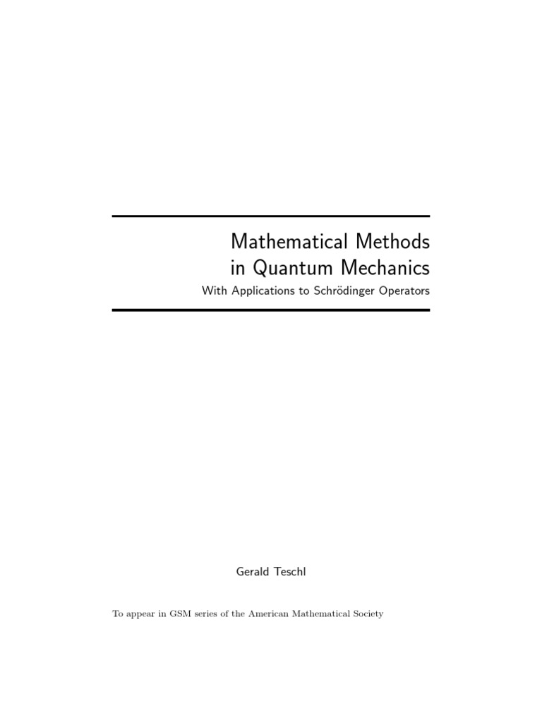Mathematical Methods Quantum Mechanics | PDF | Basis (Linear Algebra) | Metric Space