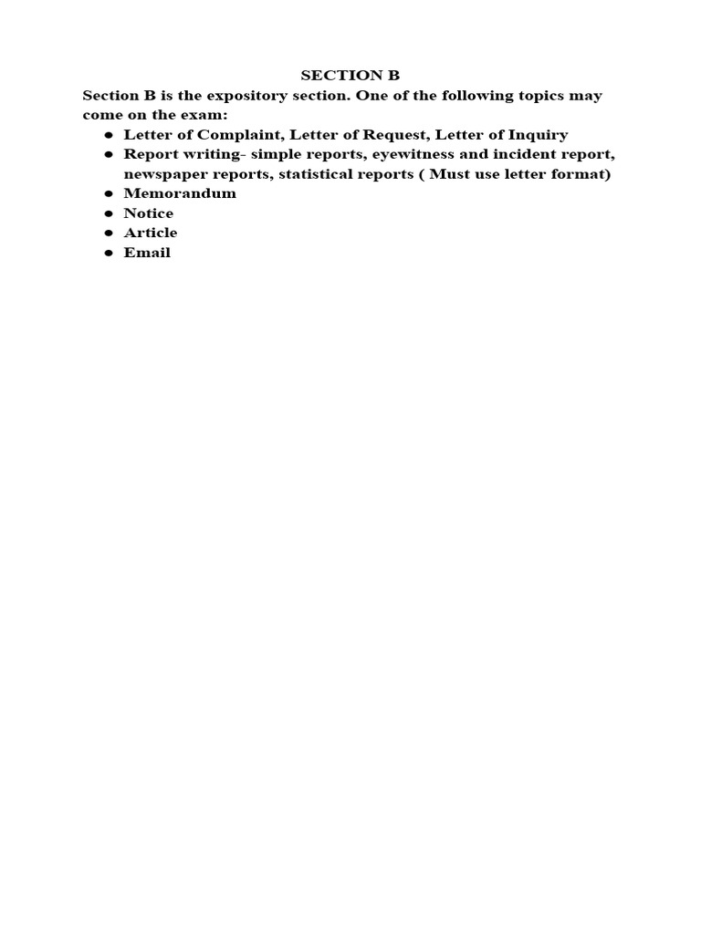Section B: Letter Writing Guide | PDF