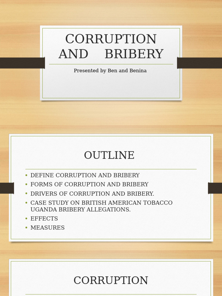 Understanding Corruption And Bribery Pdf Bribery Political Corruption