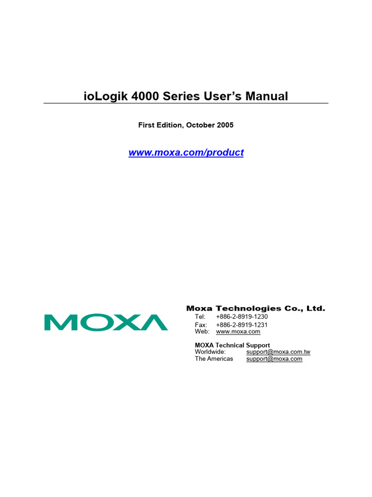 ioLogik 4000 Series User Manual | PDF | Ip Address | Programmable Logic ...