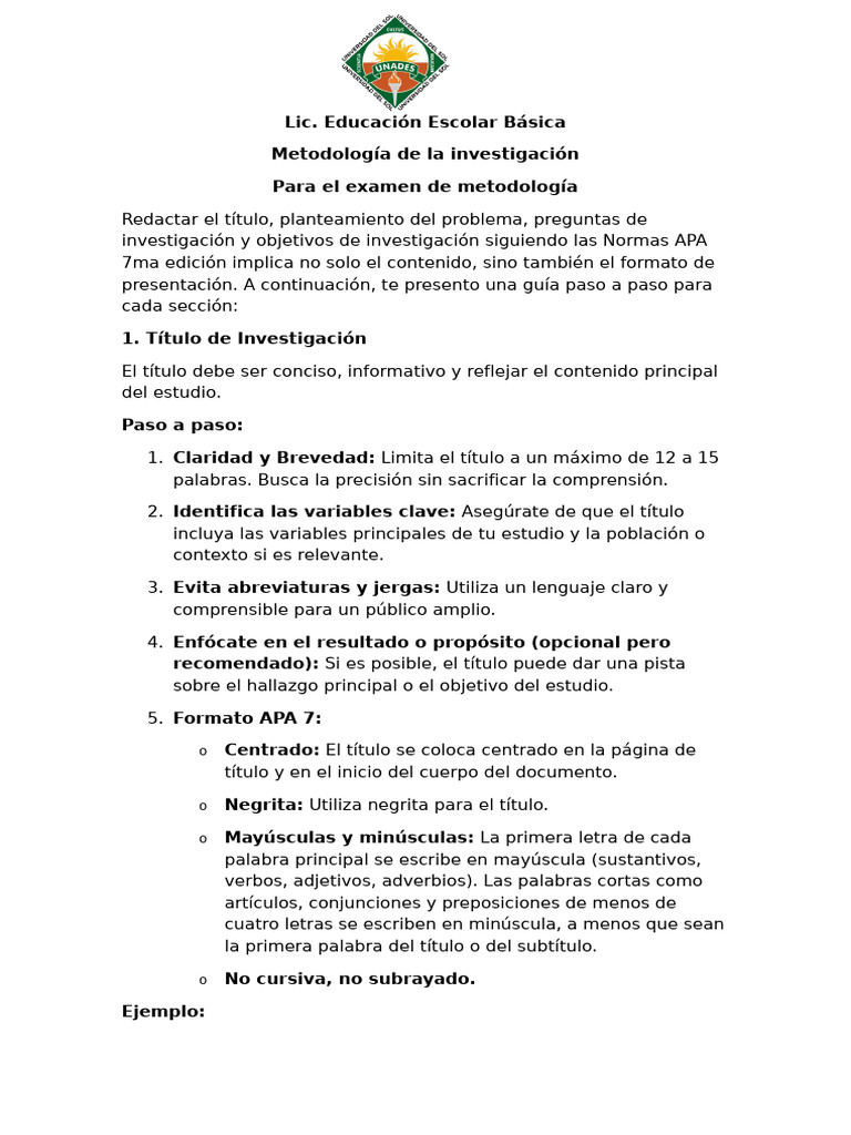 Para El Examen de Metodología | PDF | Estilo apa | Caso de carta