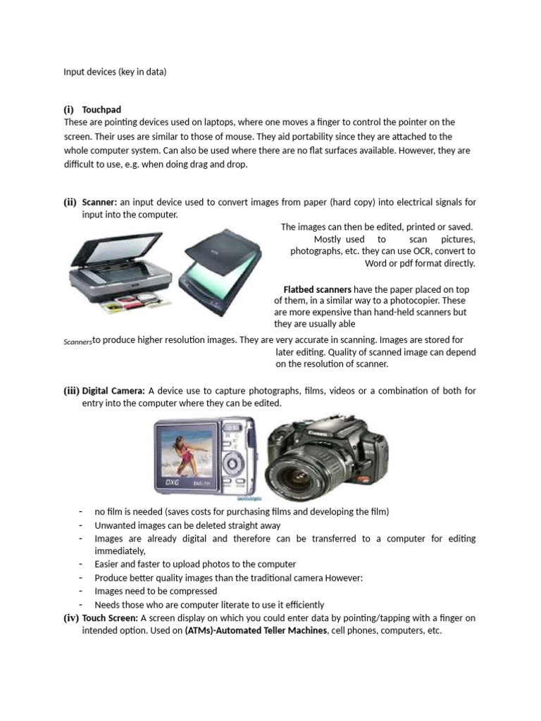 Input Devices Key in Data | PDF | Image Scanner | Computing