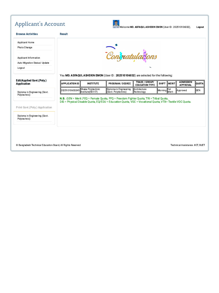 Applicant's Account | PDF