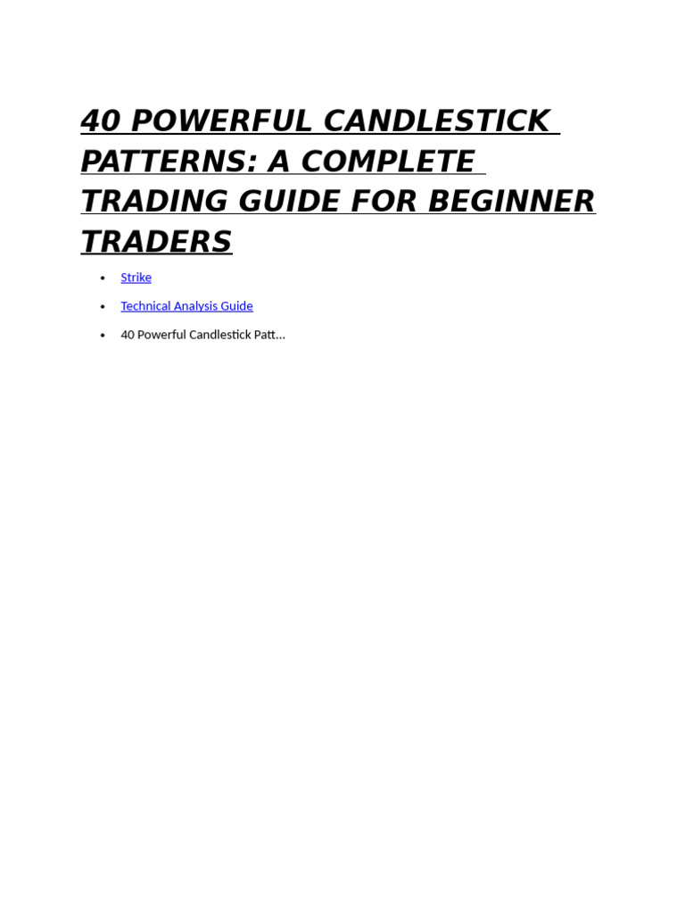 40 Candlestick Patterns for Traders | PDF | Market Trend | Technical ...