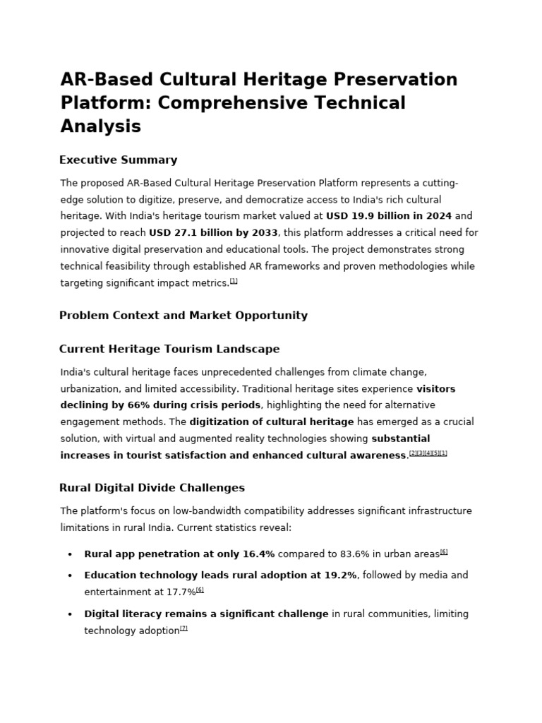 AR-Based Cultural Heritage Preservation Platform | PDF | Augmented ...