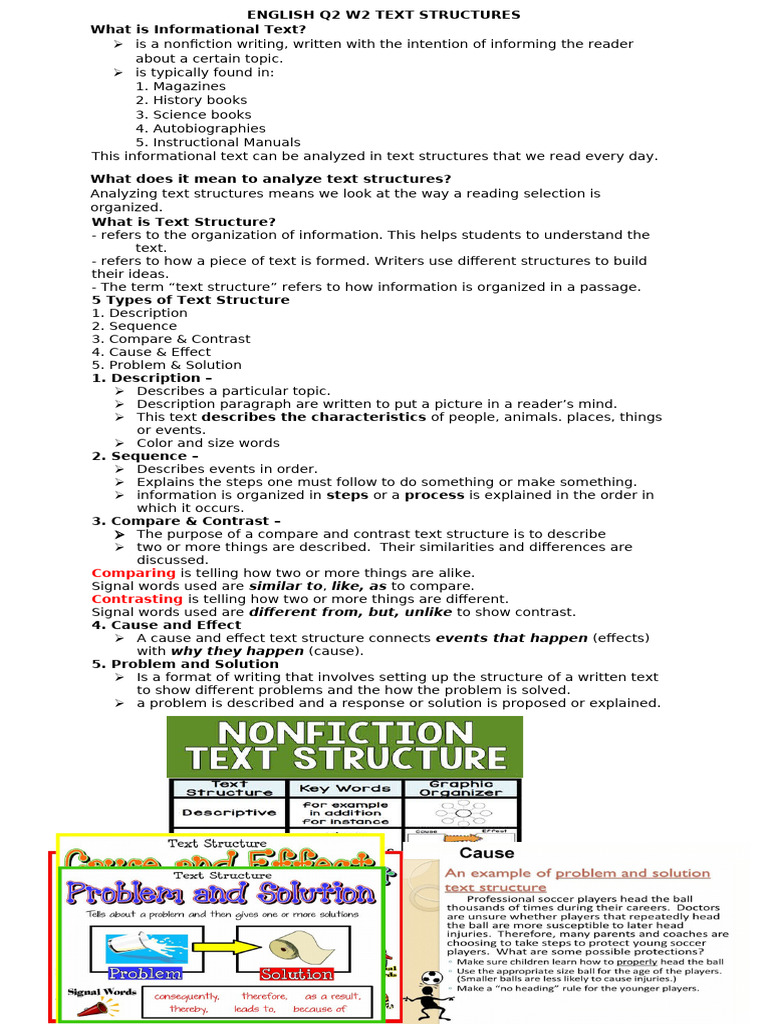 Sequence in Informational Texts | PDF