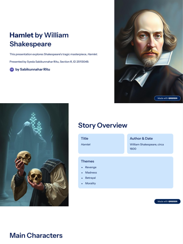 Hamlet Presentation Overview Pdf