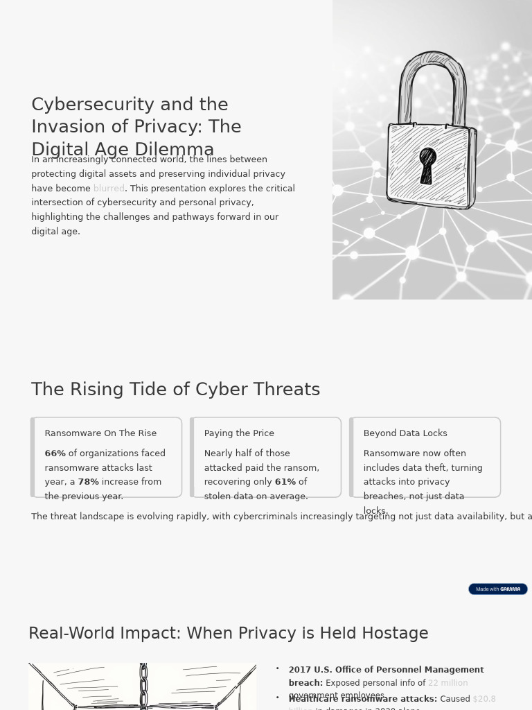 Cybersecurity and The Invasion of Privacy The Digital Age Dilemma | PDF | Security | Computer ...
