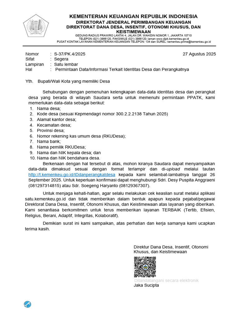 Permintaan data identitas n Aparat Desa_merged | PDF