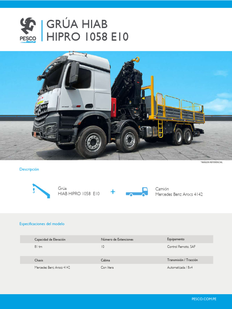 Hiab Hipro 1058 E10 Mercedes Benz 4142 | PDF