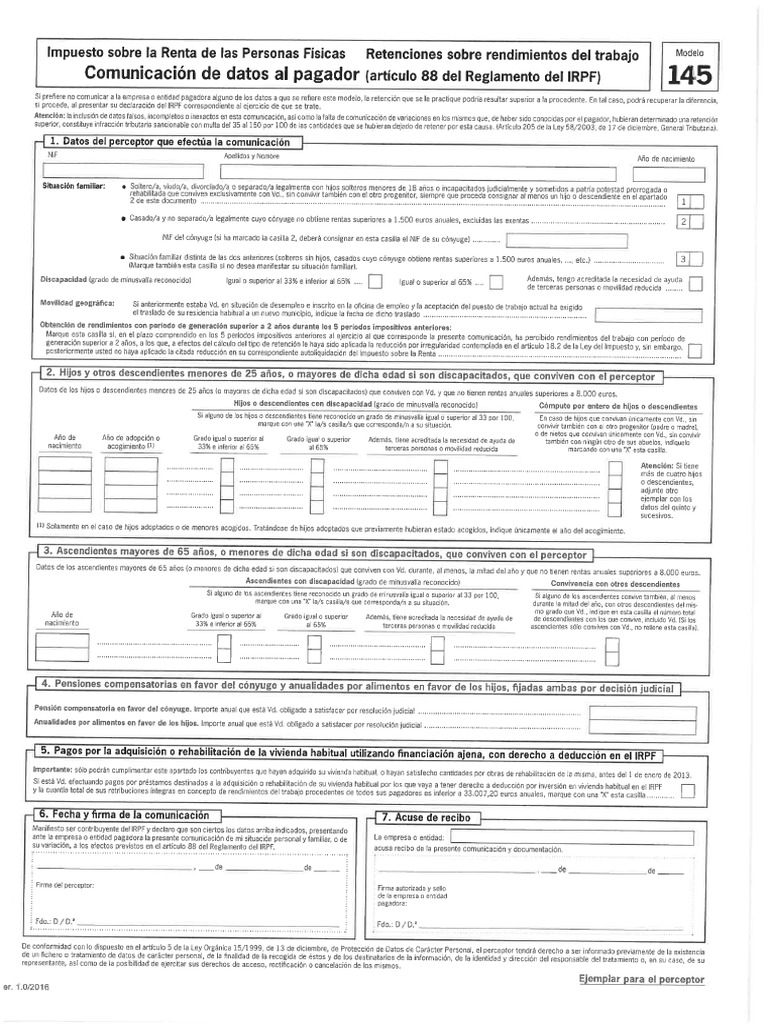 Modelo 145 | PDF