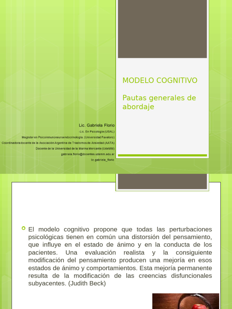 Modelo Cognitivo en Terapia Psicológica | PDF | Terapia cognitiva ...