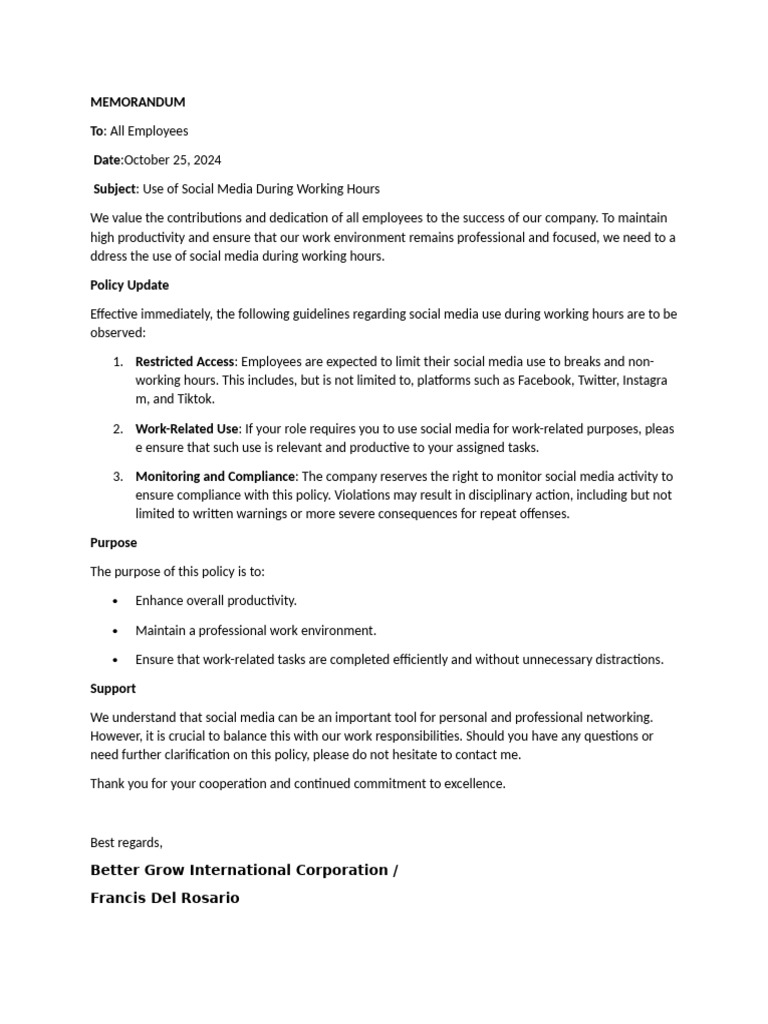 HR Policy Violation Memo | PDF | Memorandum | Human Resource Management