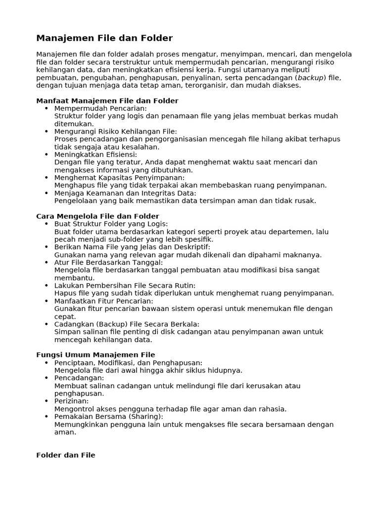 Manajemen File Dan Folder | PDF