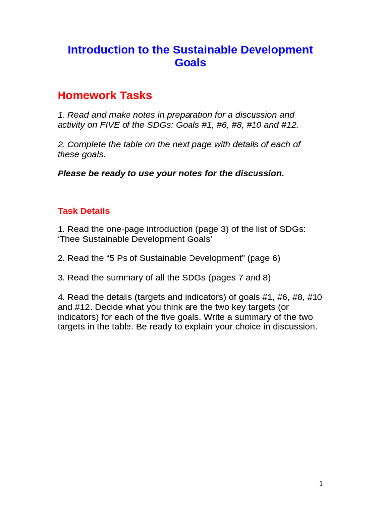 SDG Activity | PDF