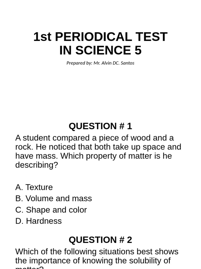 Science 5 Periodical Test Questions | PDF | Waste | Biodegradation