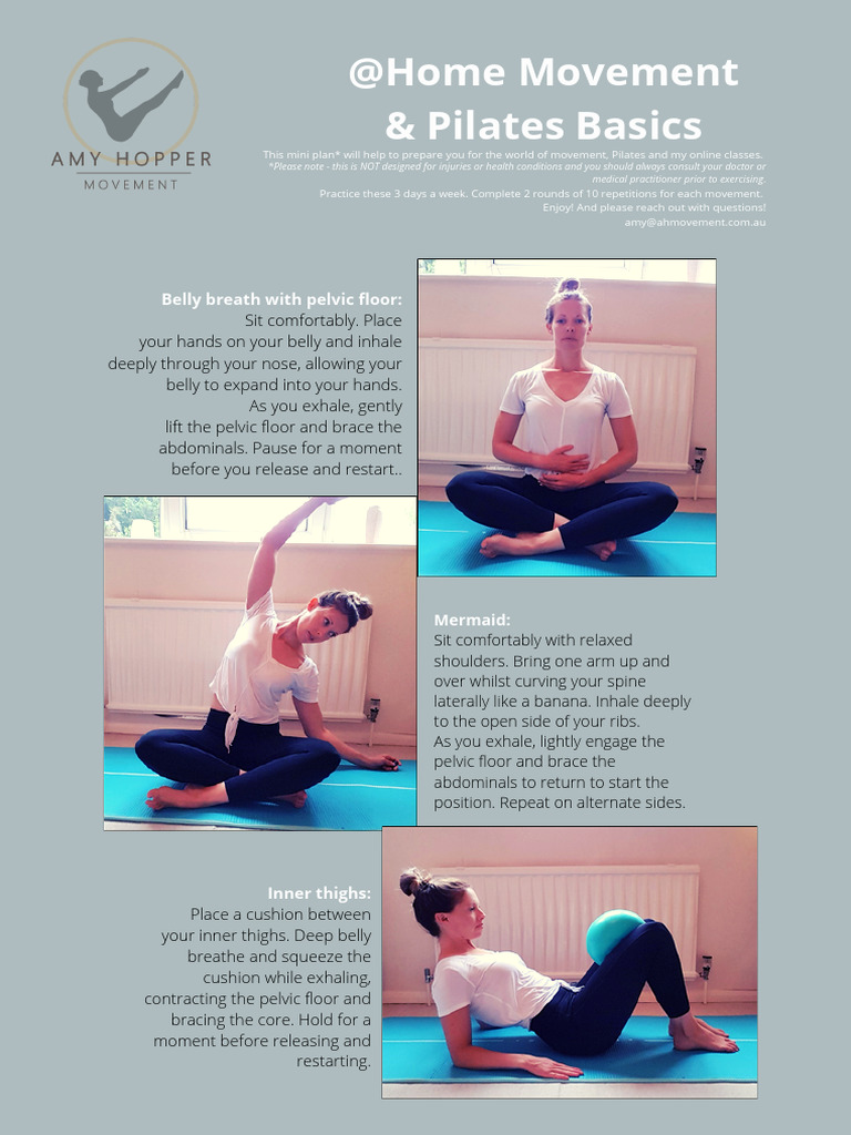 @home Movement & Pilates Basics | PDF | Pilates | Pelvis
