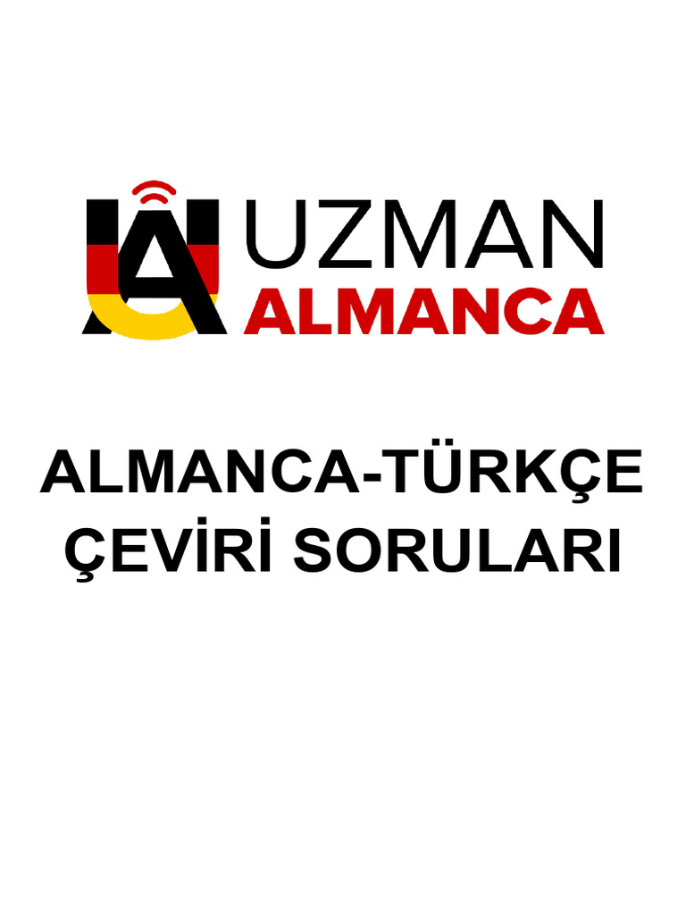 05- ALMANCA-TÜRKÇE ÇEVİRİ SORULARI ve CEVAP ANAHTARI | PDF