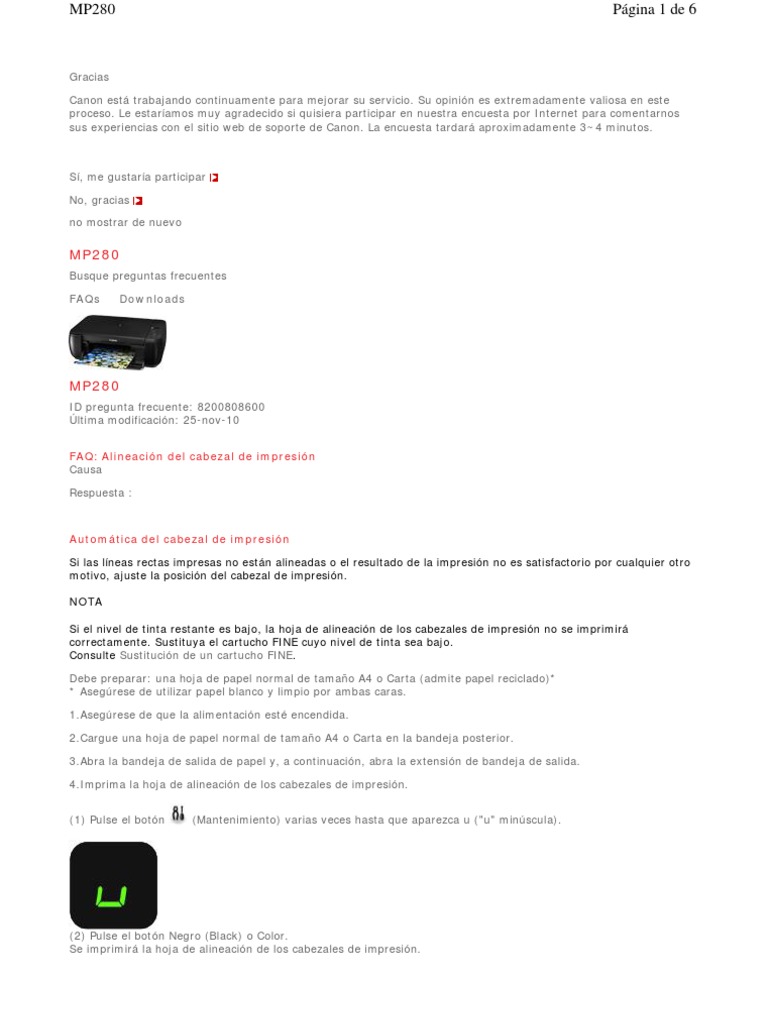 Alinear Cabezales 280 | PDF | Point and Click | Papel