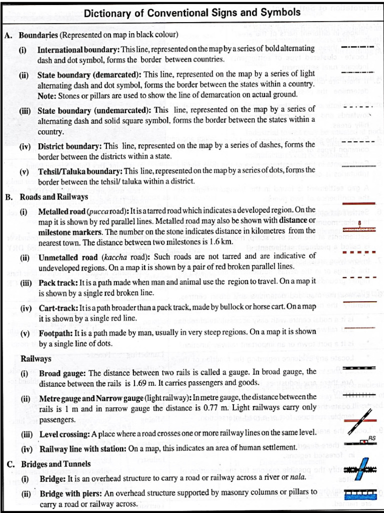Geography-Dictionary of Conventional Signs & Symbols | PDF