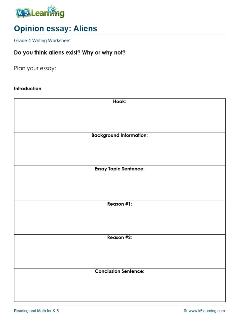 Grade 4 Opinion Essay Ju9 | PDF | Essays | Human Communication