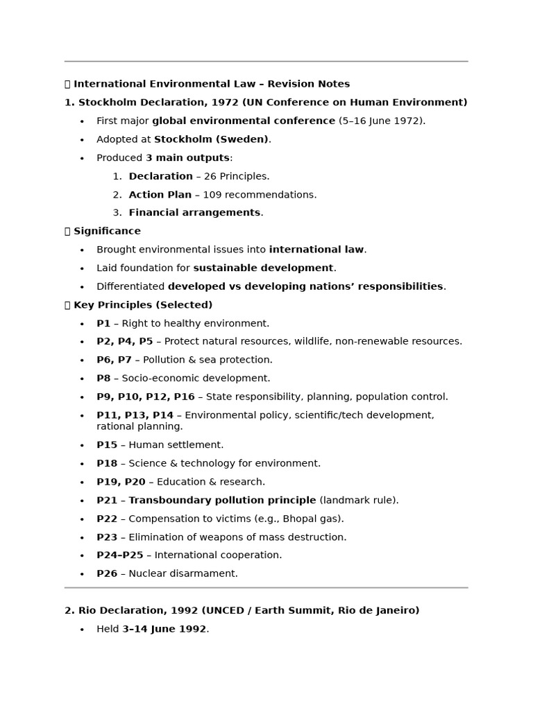 International Environmental Law Overview | PDF | Kyoto Protocol ...