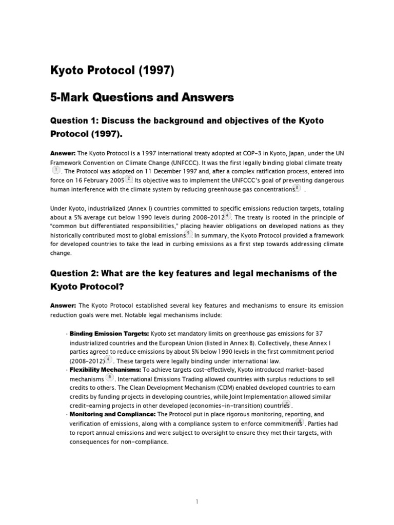Kyoto Protocol Overview and Impact | PDF | Kyoto Protocol | United ...