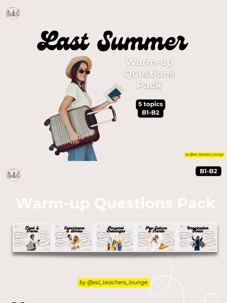 Last Summer Warm-Up Questions | PDF