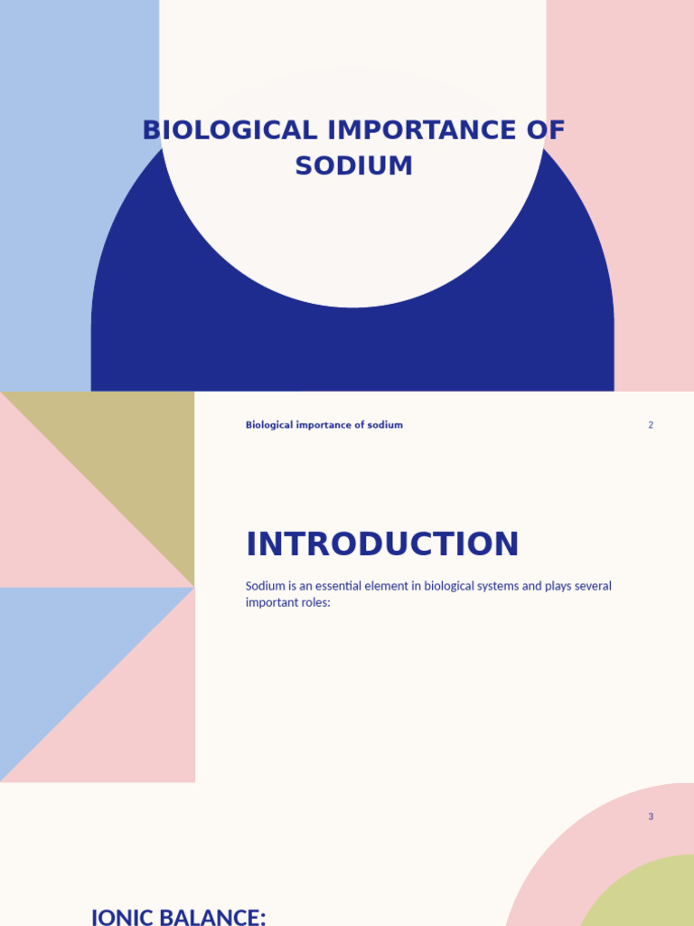 Biological Importance of Sodium | PDF