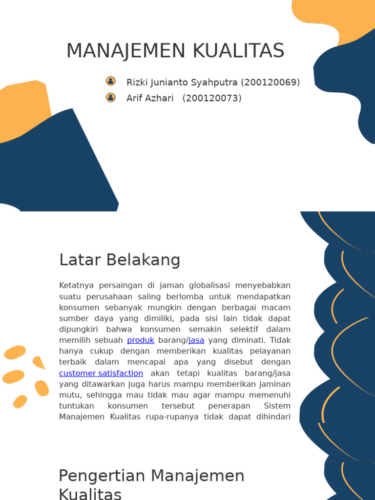 Manajemen Kualitas Kelompok 9 | PDF