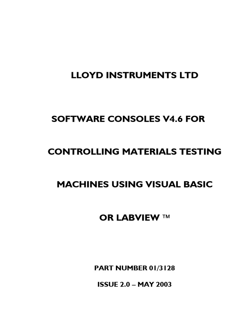 Lloyd Instruments Software Consoles Guide | PDF | Cursor (User ...