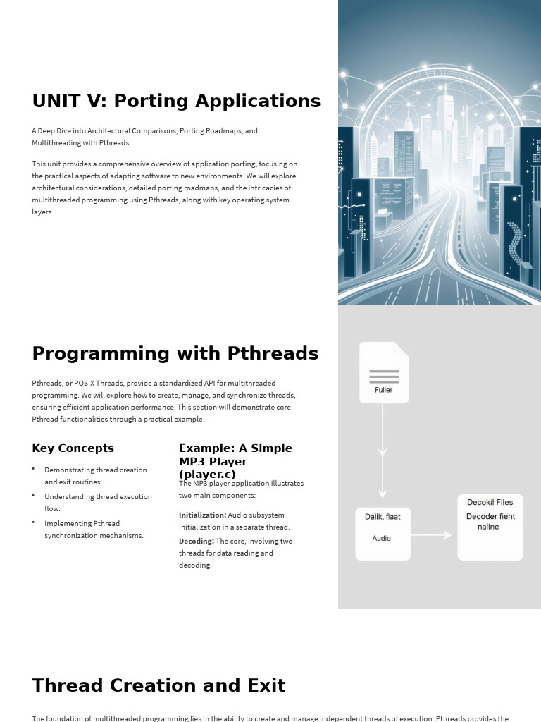 UNIT V Porting Applications | PDF | Thread (Computing) | Concurrency (Computer Science)