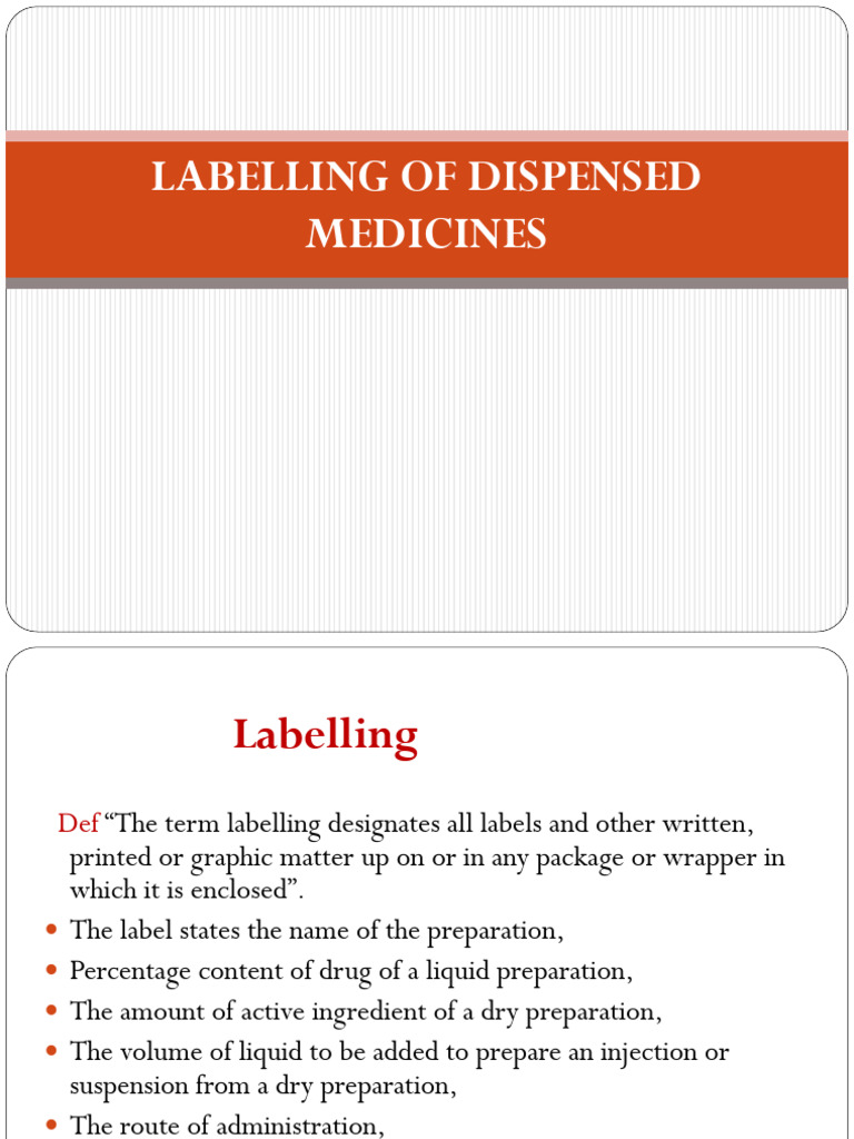 Components of Dispensing Labels | PDF | Topical Medication | Dose ...