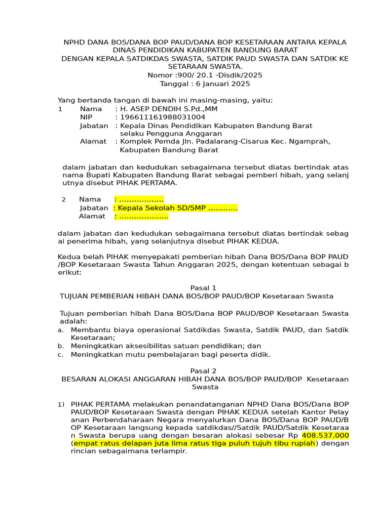 NPHD BOS Reguler 2025 Swasta | PDF