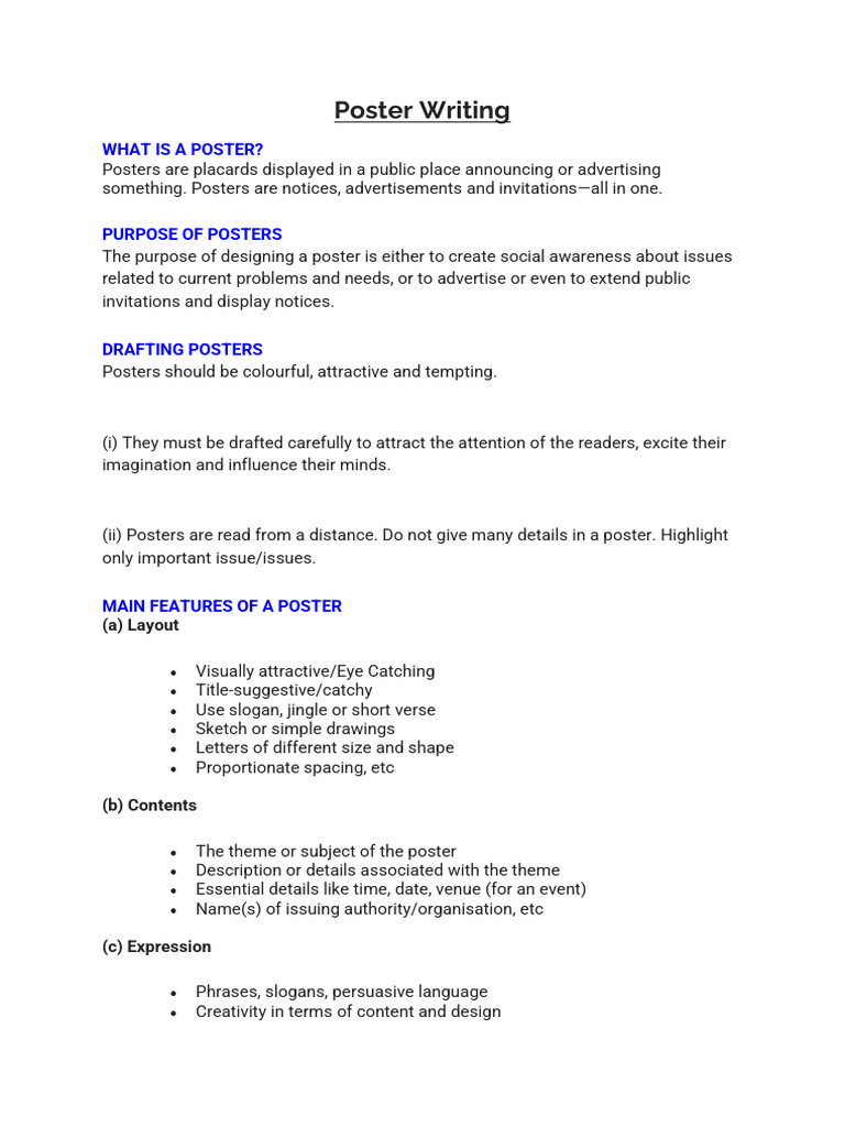 Effective Poster Writing Guide | PDF